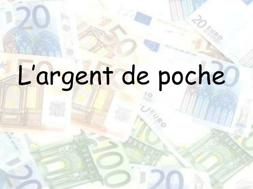 L'argent de poche - pocket money | Teaching Resources