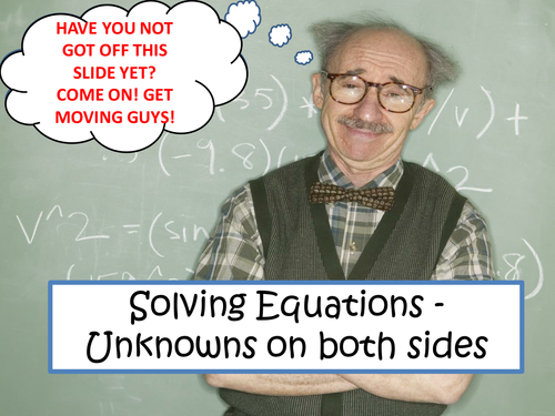 Solving equations- change side change sign | Teaching Resources